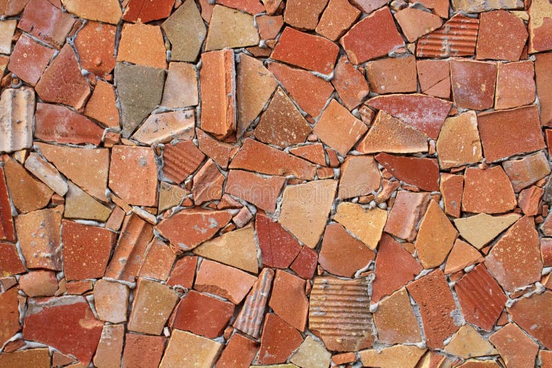 Brick Mosaic Texture with Irregular Shapes Stock Photo - Image of ...