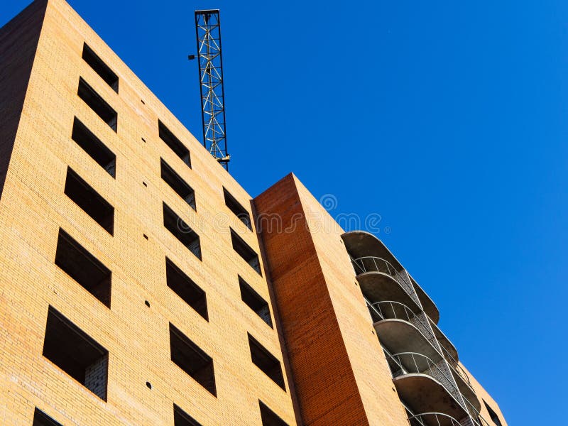 Brick Multistory Building with Holes for Windows Under Construction ...