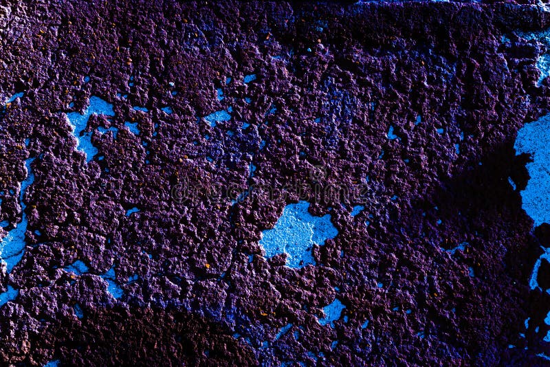 Brick Neon Wall. Dark Blue Night Light. Abstract Bar Neon Texture ...