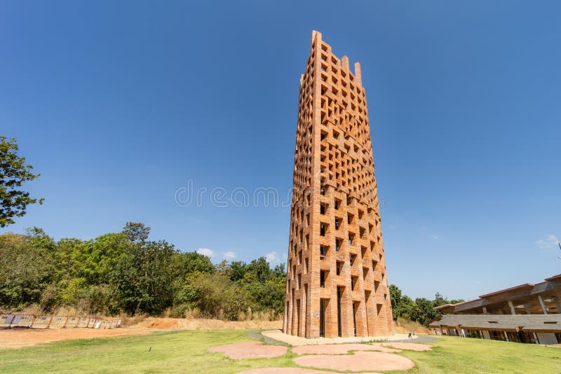 Brick Observation Tower or Elephant Tower, Made of Red Ancient Bricks ...