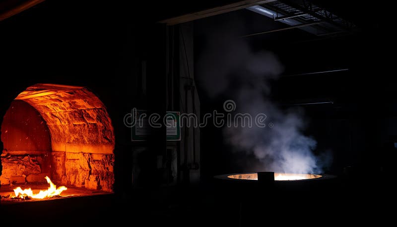 Brick Oven with Fire Inside, Traditional Baking, Wood Fired Oven, and ...