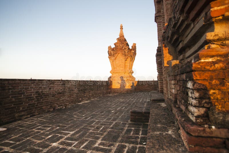 Brick pagoda structure. stock photo. Image of asia, architecture - 36150516