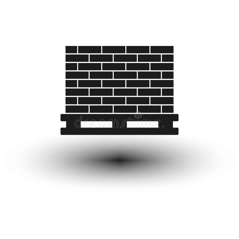 Brick Pallet Icon. Stacked Bricks Vector. Industrial Material Symbol ...