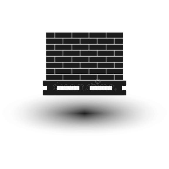 Brick Pallet Icon. Stacked Bricks Vector. Industrial Material Symbol ...