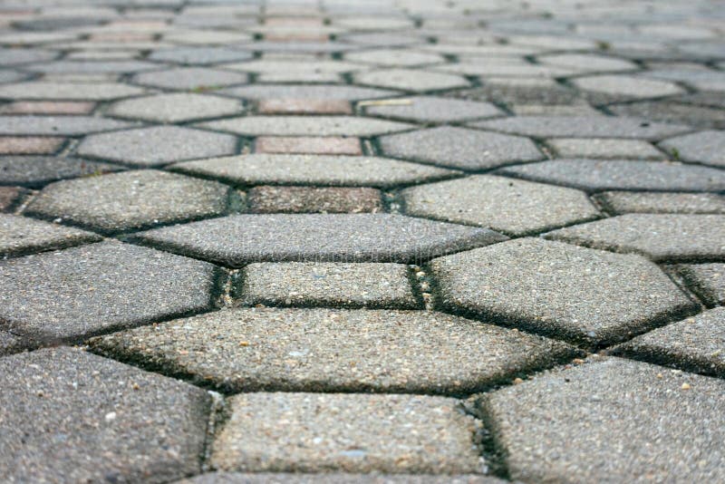Brick Path with Blurred Background, Side Walk, Abstract Pattern Stock ...