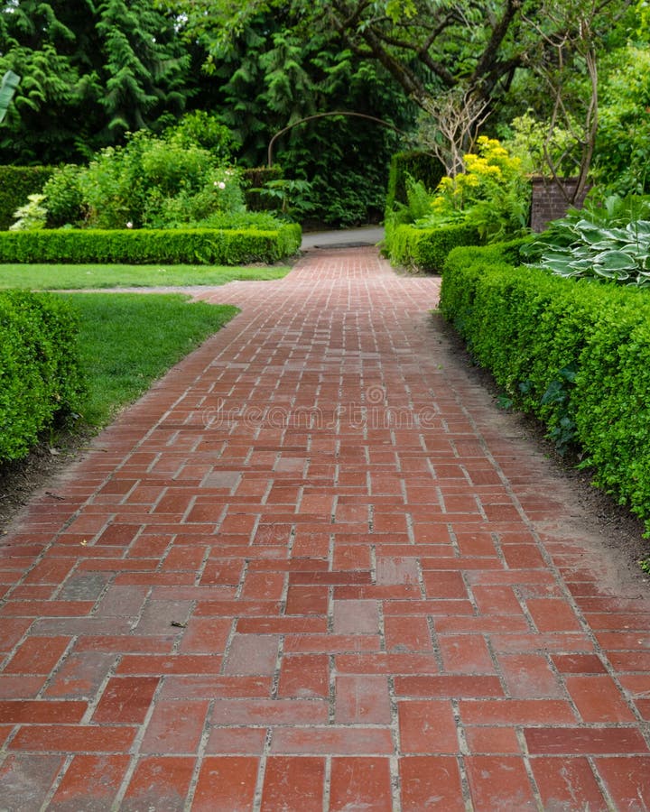 Brick path stock image. Image of brick, flowers, lane, clinker - 791189
