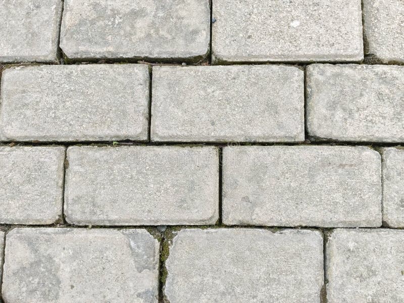 Brick Pavement Background with Gray Concrete Pavers Stock Image - Image ...