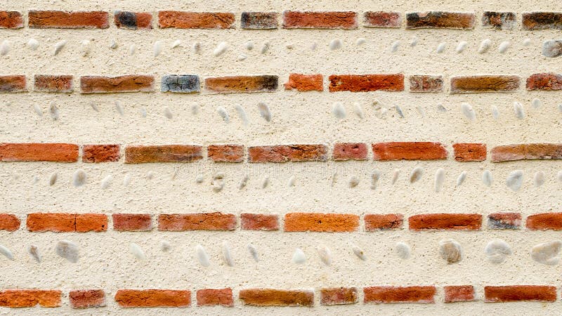 Brick and Pebble Wall Panorama Stock Image - Image of pebbles ...