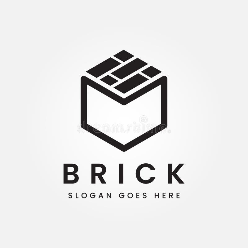 Brick, Pile and Stack Balance Bricks with Polygon Logo Vector ...