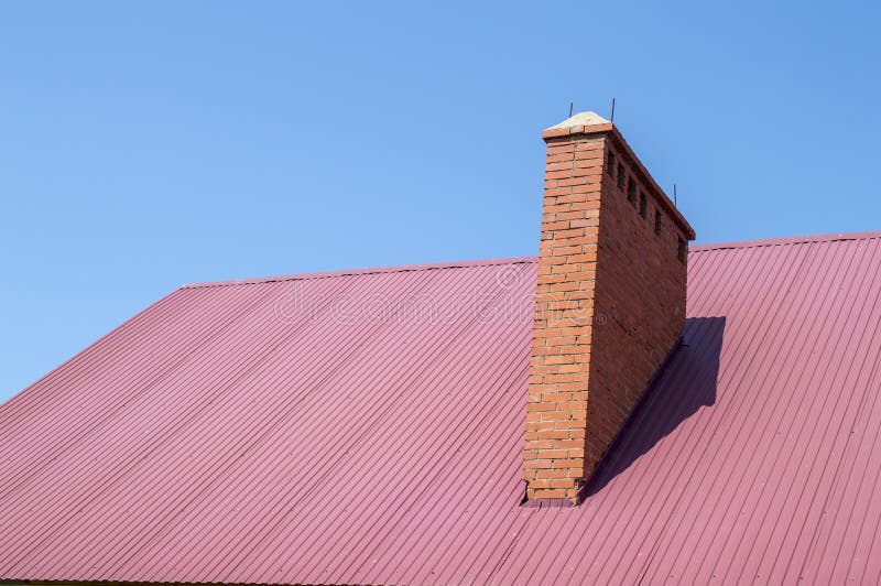 Brick pipe and roof stock photo. Image of annex, work - 60499366