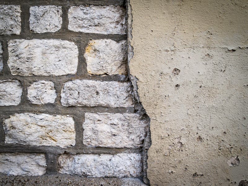 Brick and Plaster Exterior Wall Pattern Stock Image - Image of plaster ...