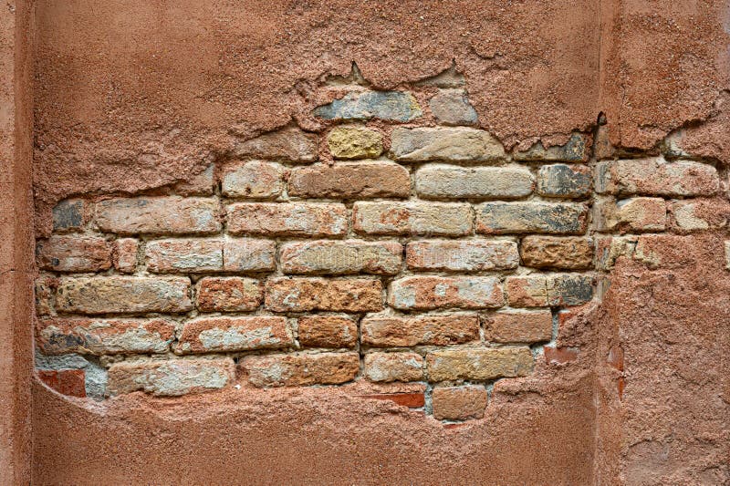 Brick and Plaster Wall stock image. Image of brick, wall - 301891477