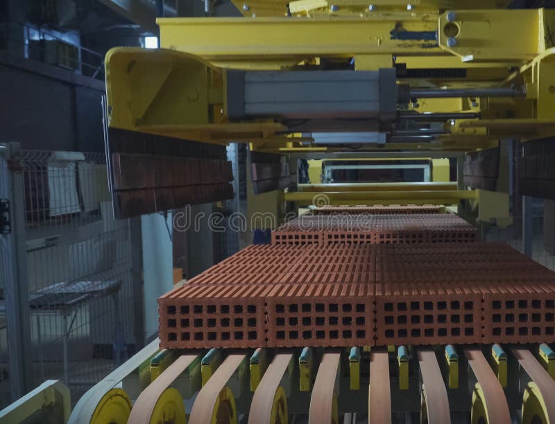 Brick Production, Hollow Ceramic Bricks Factory Stock Image - Image of ...