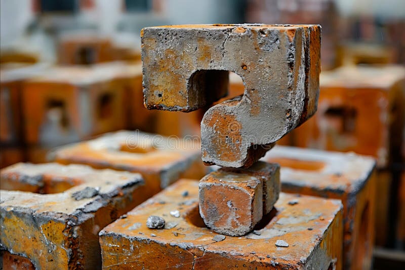 A Brick with a Question Mark on it is Sitting on Top of a Pile of ...