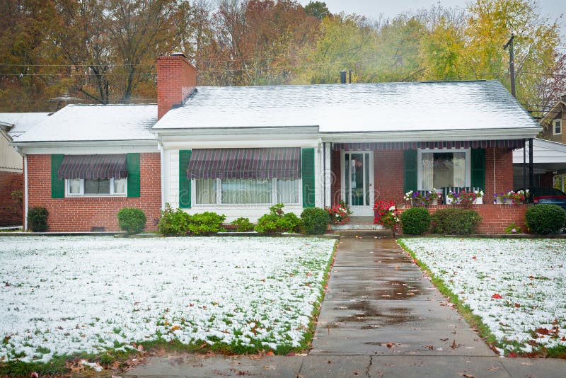 Brick Ranch-Style Home stock photo. Image of classic - 27413712