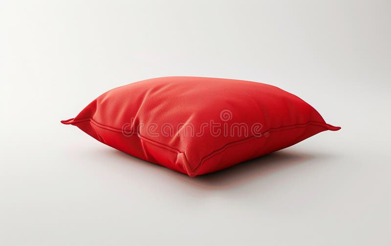 Brick Red Pillow on White Background -Generative Ai Stock Illustration ...