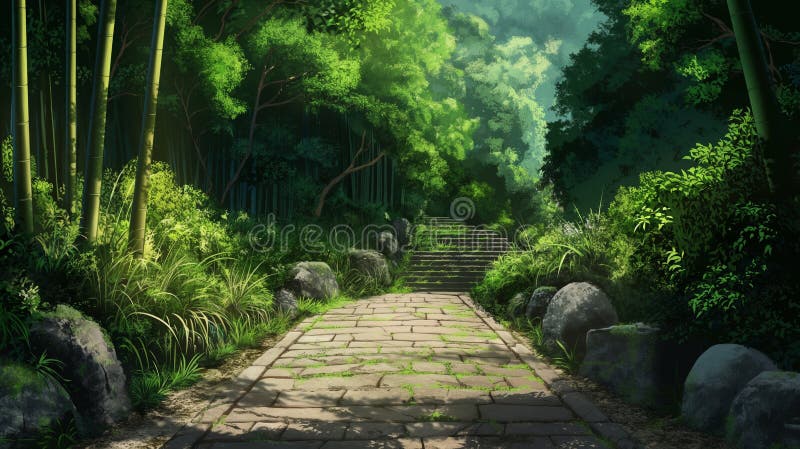 The Brick Road To Go To the Mountain Stock Photo - Image of color ...