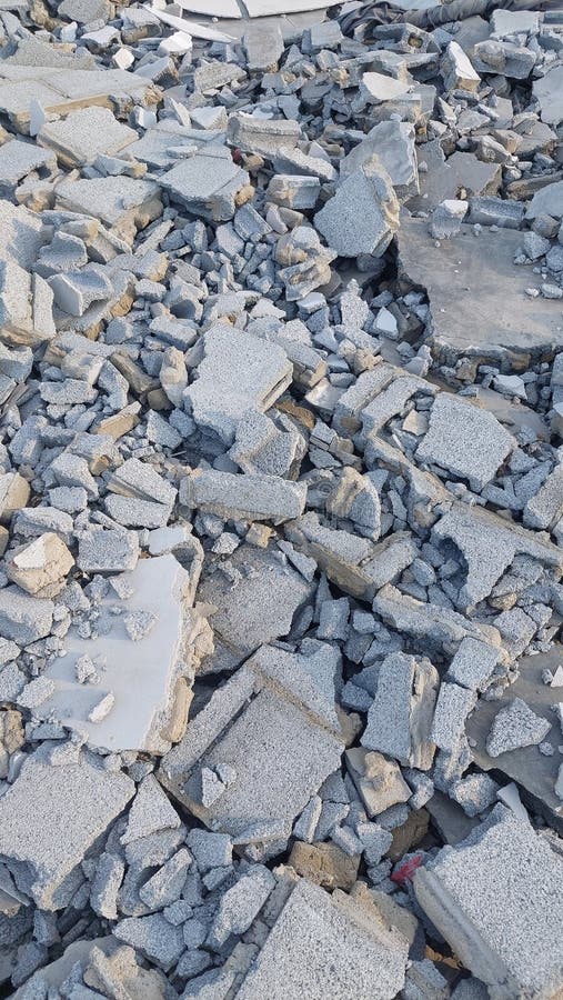 Brick Rubble from Building Destruction Stock Photo - Image of rubble ...