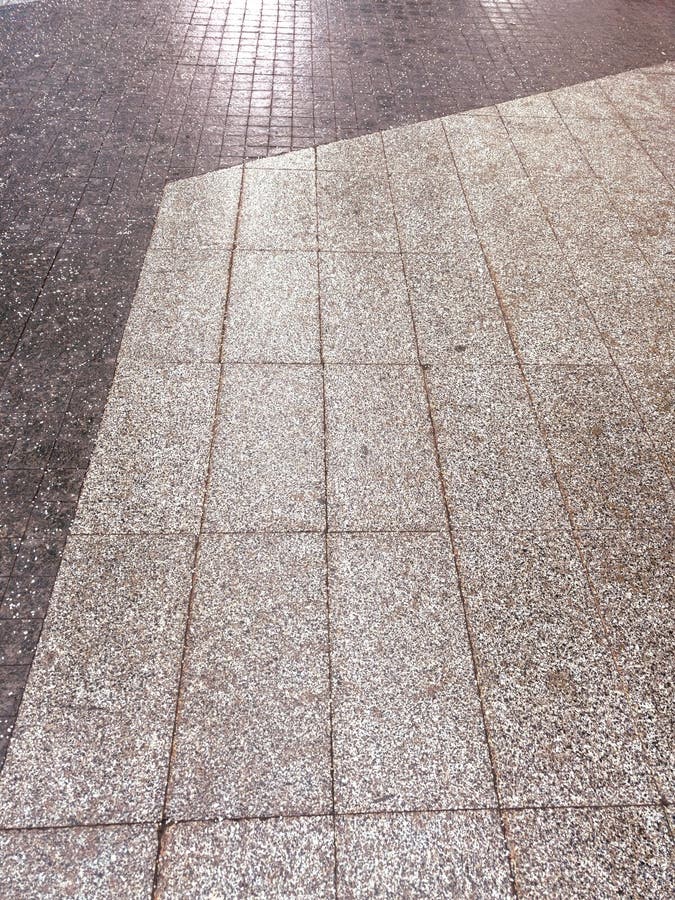 A Brick Sidewalk with a White Stripe Stock Photo - Image of design ...