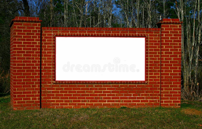 Brick Sign stock image. Image of outdoor, background, advertising - 5141025