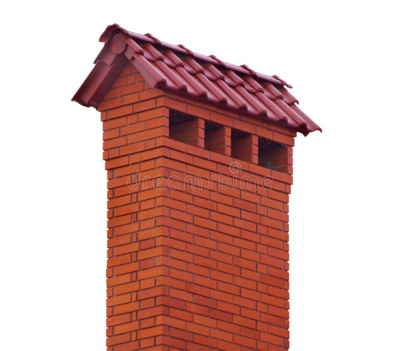 Brick Smokestack Isolated on White Stock Image - Image of industry ...