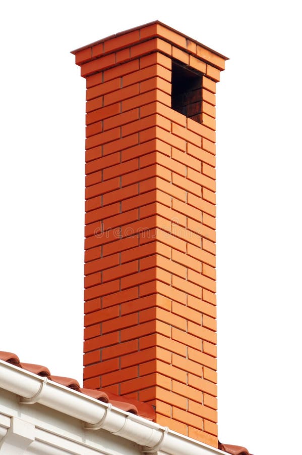 Brick Smokestack Isolated on White Stock Photo - Image of heavy ...