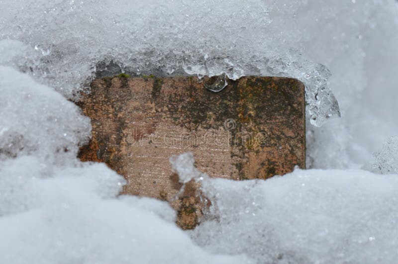 Brick and Snow Texture stock photo. Image of seasonal - 111265886