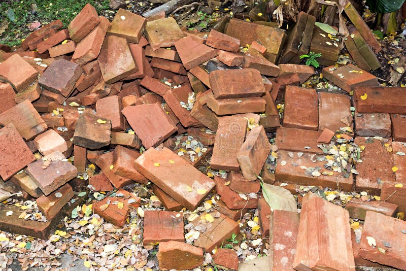 Brick Stack on the Ground for Building. Stock Photo - Image of detail ...