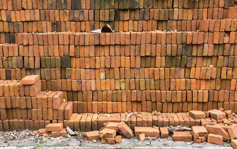 Brick Stack On The Ground For Building. Stock Image - Image of pile ...