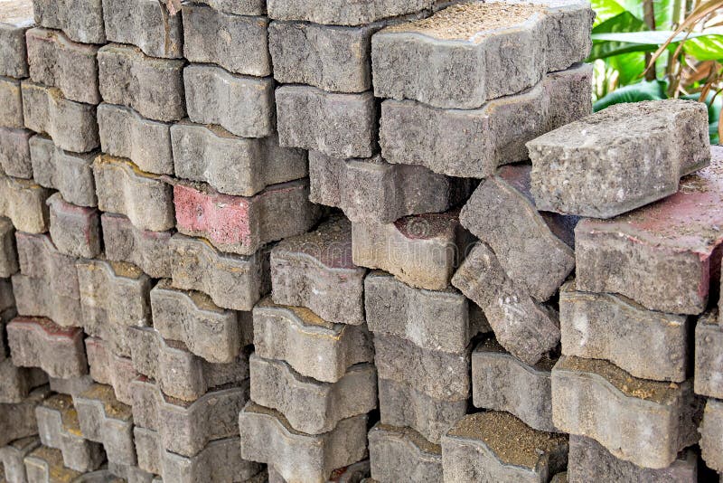Brick Stack on the Ground for Building. Stock Image - Image of brown ...