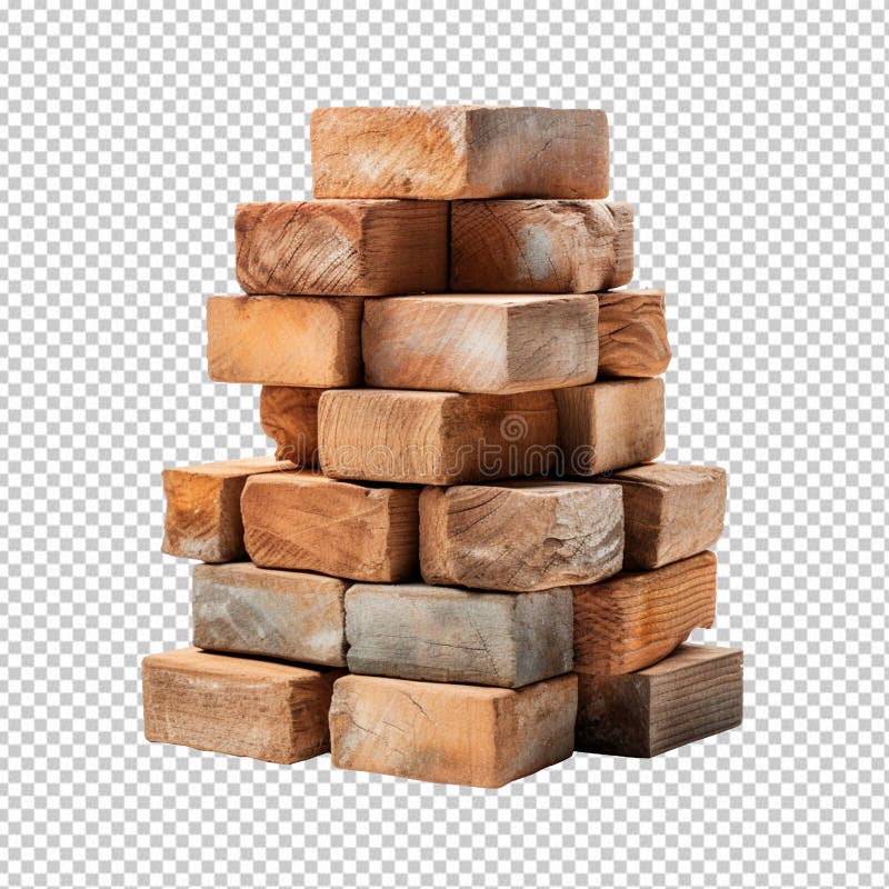 Brick Stack Isolated on Transparent Background Stock Illustration ...