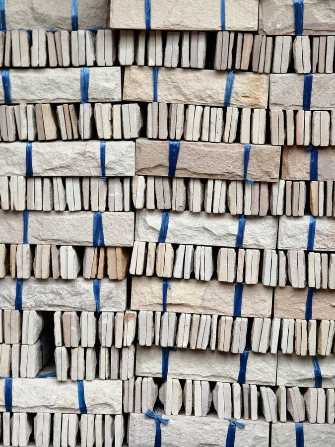 Brick Stack Tied with Ropes for Construction and Building Purposes ...