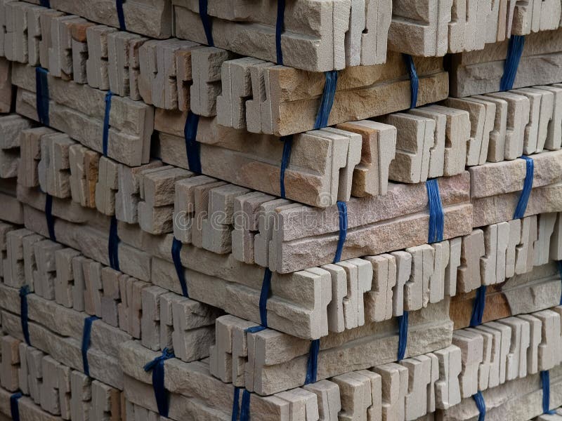 Brick Stack Tied with Ropes for Construction and Building Purposes ...