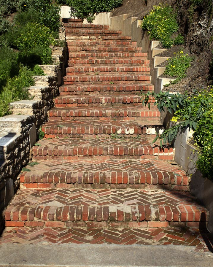 Brick Stairway Going Up stock image. Image of stairway - 146701685