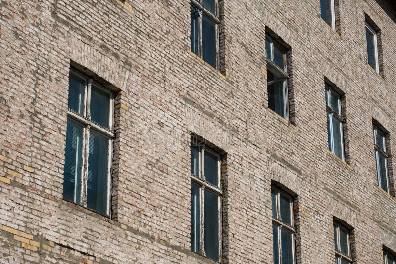 Brick Stone Facade of Old Residential Building Stock Image - Image of ...