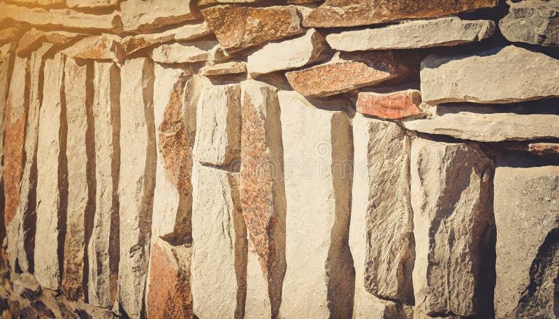 Brick Stone Wall Stack of Medieval Natural Stone Texture Background or ...