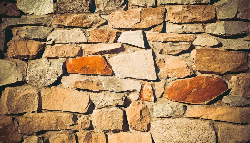 Brick Stone Wall Stack of Medieval Natural Stone Texture Background or ...