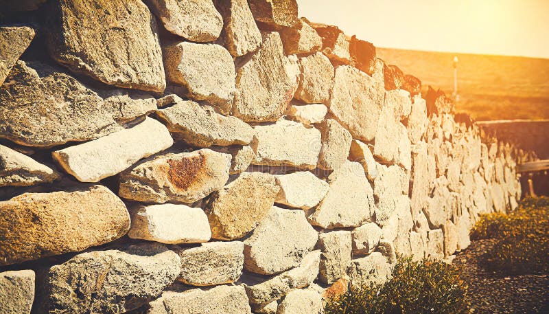 Brick Stone Wall Stack of Medieval Natural Stone Texture Background or ...