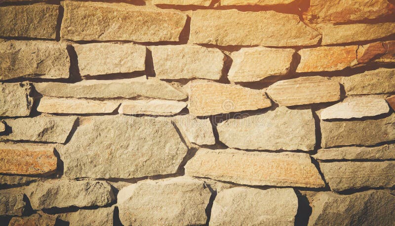 Brick Stone Wall Stack of Medieval Natural Stone Texture Background or ...