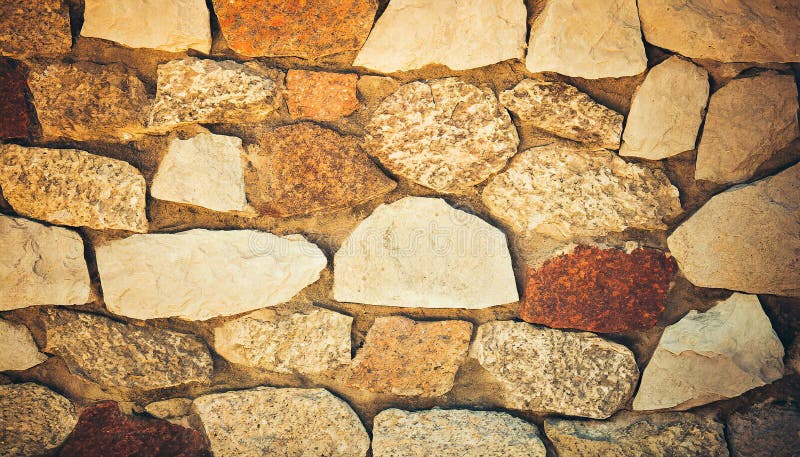 Brick Stone Wall Stack of Medieval Natural Stone Texture Background or ...
