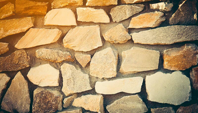 Brick Stone Wall Stack of Medieval Natural Stone Texture Background or ...