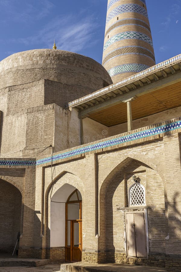 Uzbekistan - Khiva - Islam Khoja Madrasah Stock Photo - Image of facade ...