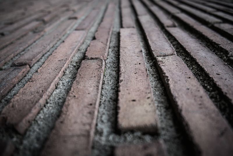 Brick Surface Red Block Paving on a Sidewalk for Design Decoration ...
