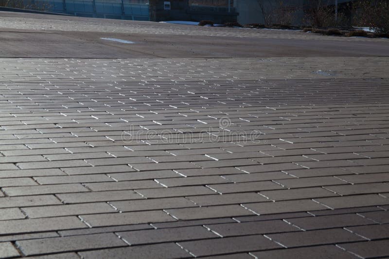 Brick Texture Downhill from the Ithaca College Fountain Stock Photo ...