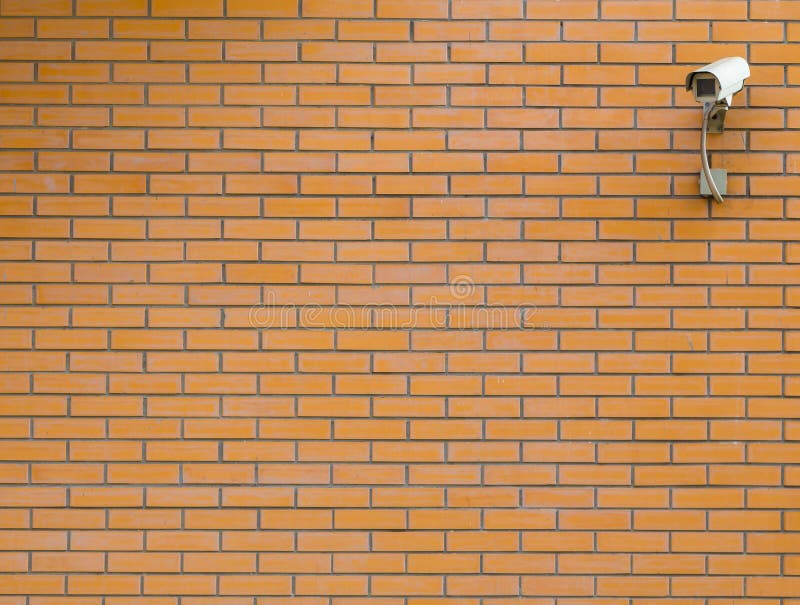 Brick Texture with Security Camera Stock Image - Image of building ...