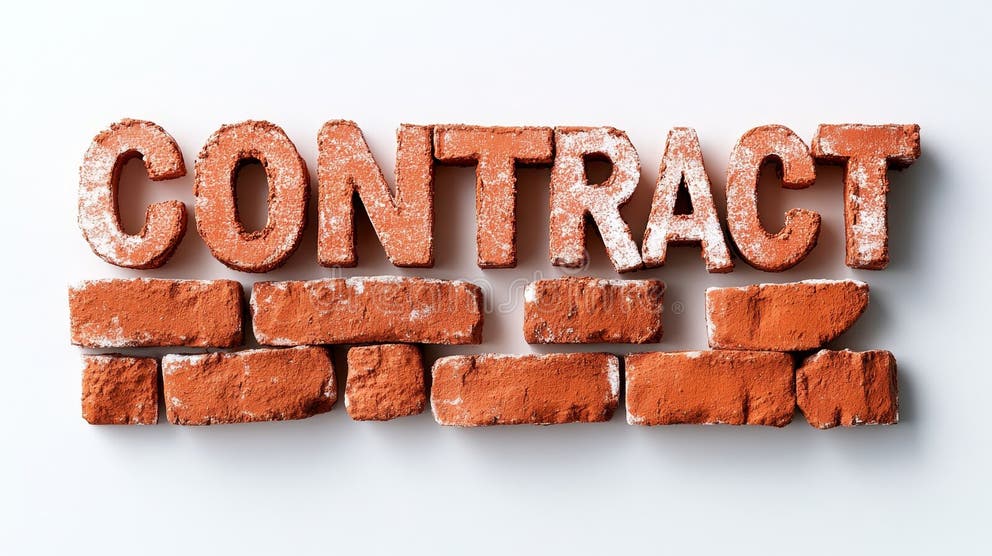 Brick Textured Contract Word on Red Brick Wall Background Stock Photo ...