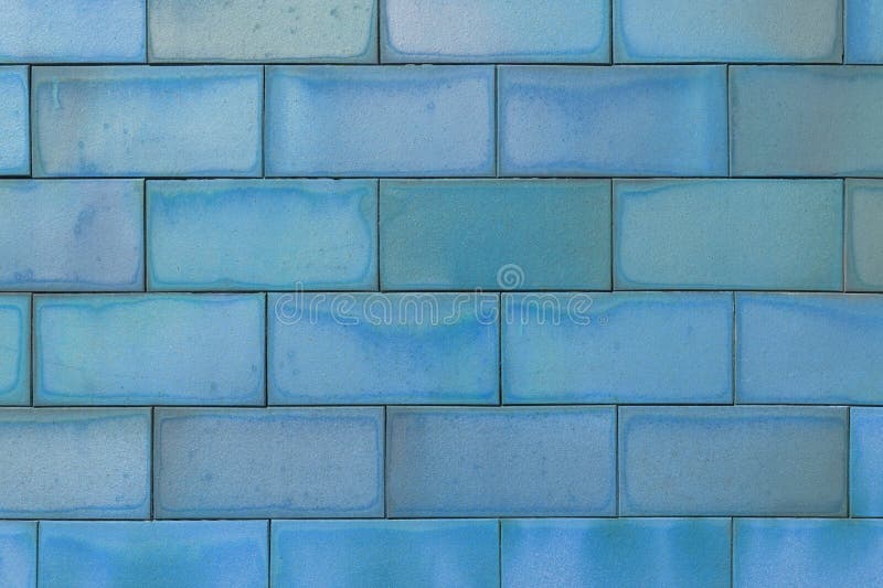 Brick Tiled Blue Old Wall Made of Symmetrical Blocks Stock Image ...