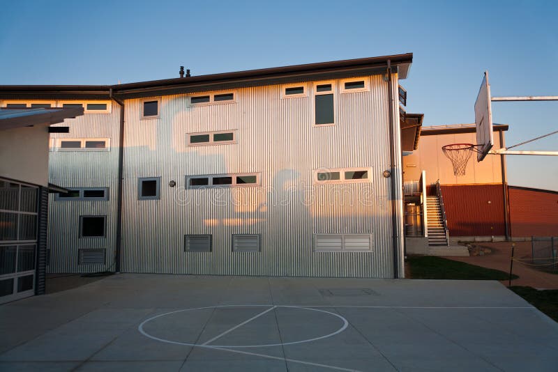 Brick and tin buildings stock photo. Image of hoop, modern - 21432974