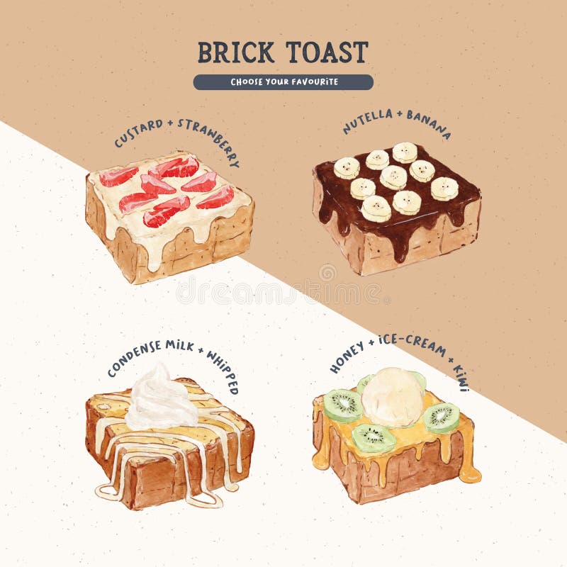 Brick Toast, Hand Draw Sketch Vector Stock Vector - Illustration of ...