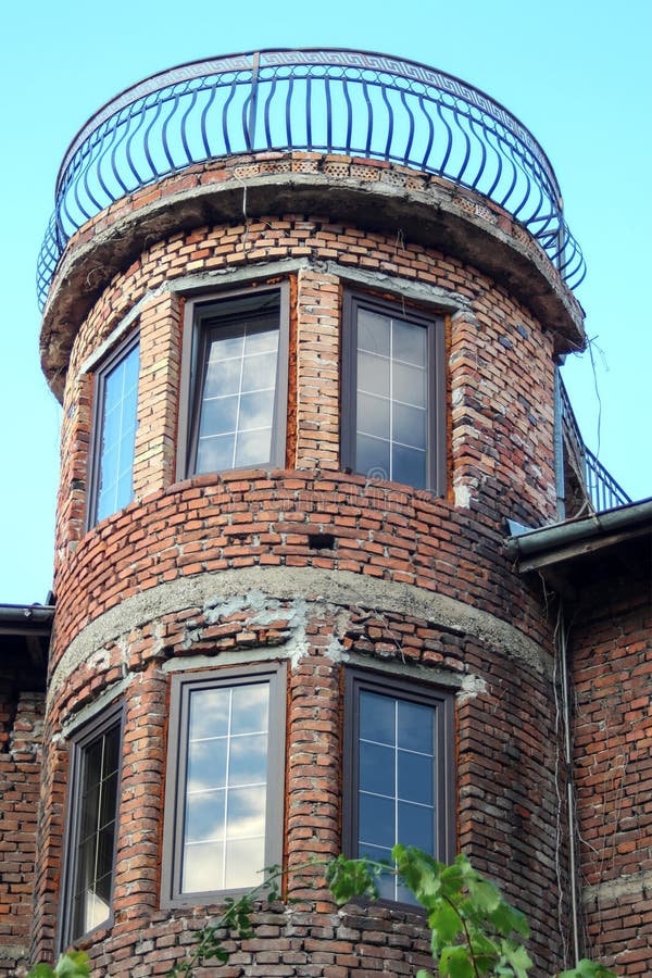 Brick Tower stock image. Image of door, city, bright - 100727475